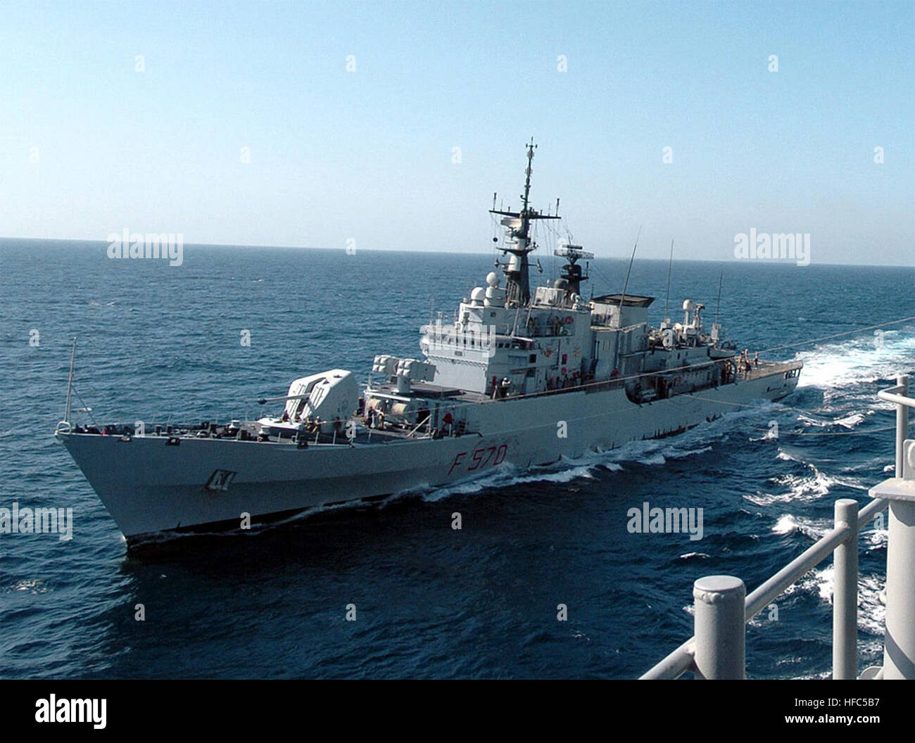 The Italian Navy frigate ITS Maestrale (F570) operates at sea ...