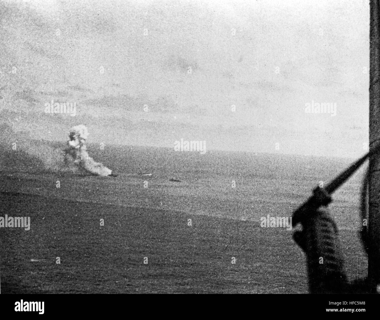Japanese cruiser Mikuma burning with DD 1942 Stock Photo - Alamy