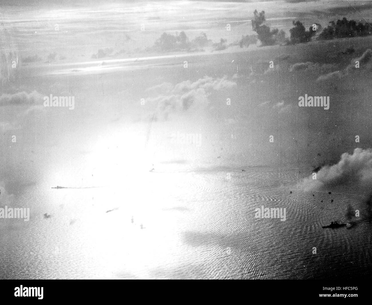 Japanese ships under attack during Battle of the Philippine Sea 1944 ...