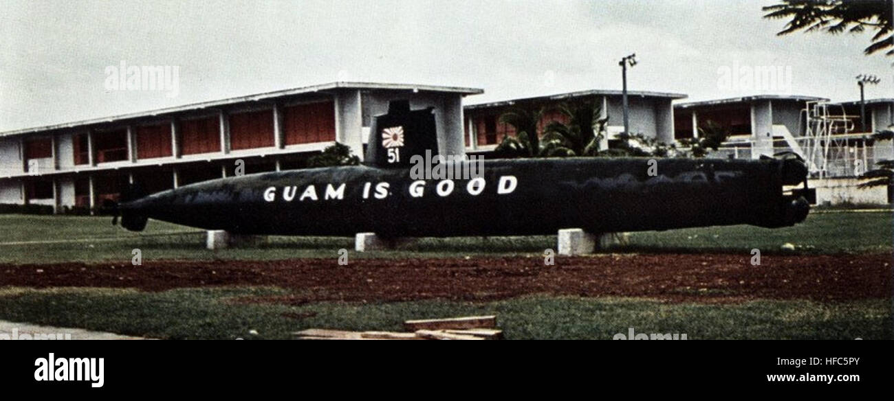 Japanese type C midget submarine on display on Guam c1960 Stock Photo ...