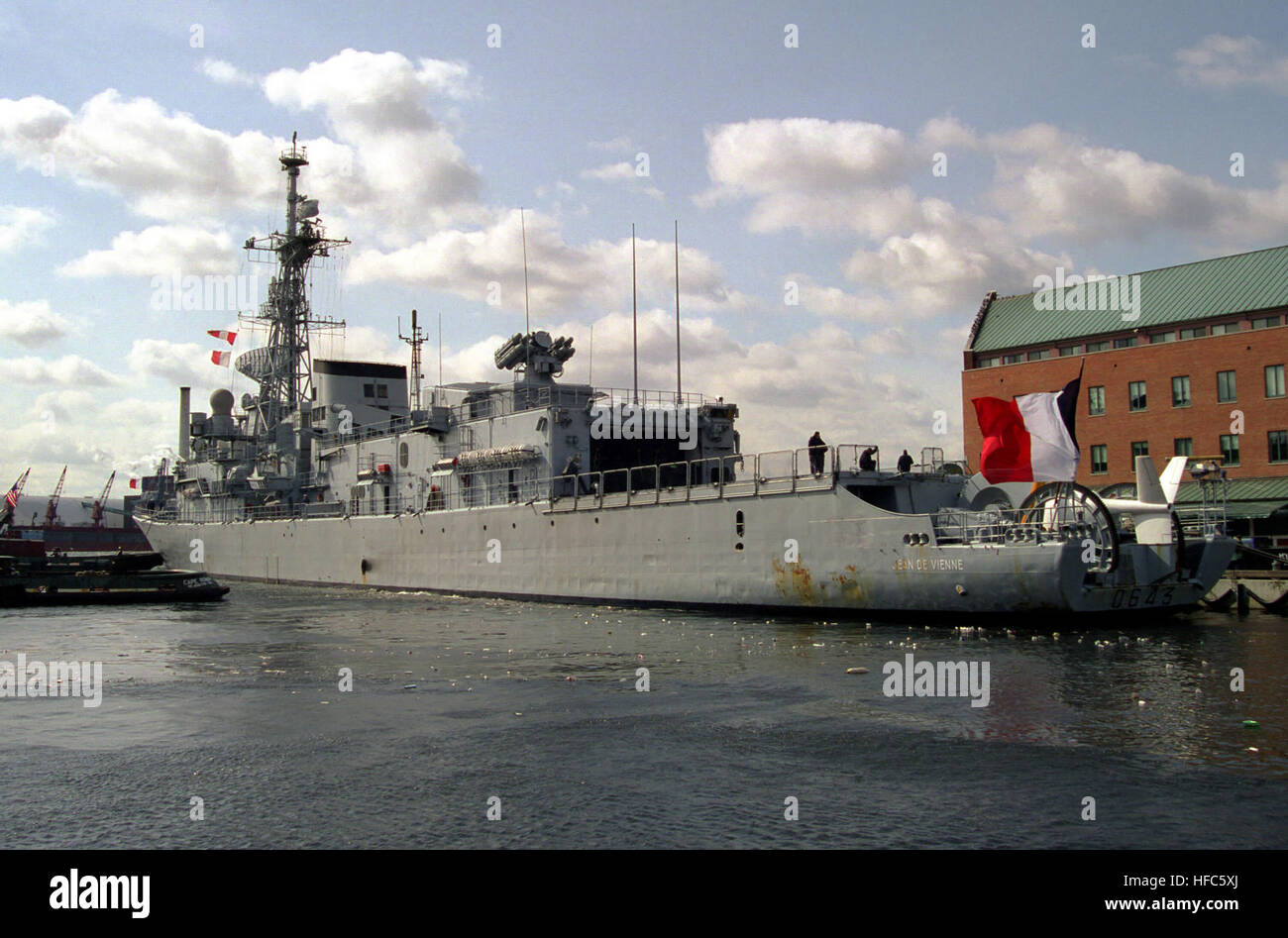 Port quarter rear view of the French Frigate FS JEAN de VIENNE (D 643 ...