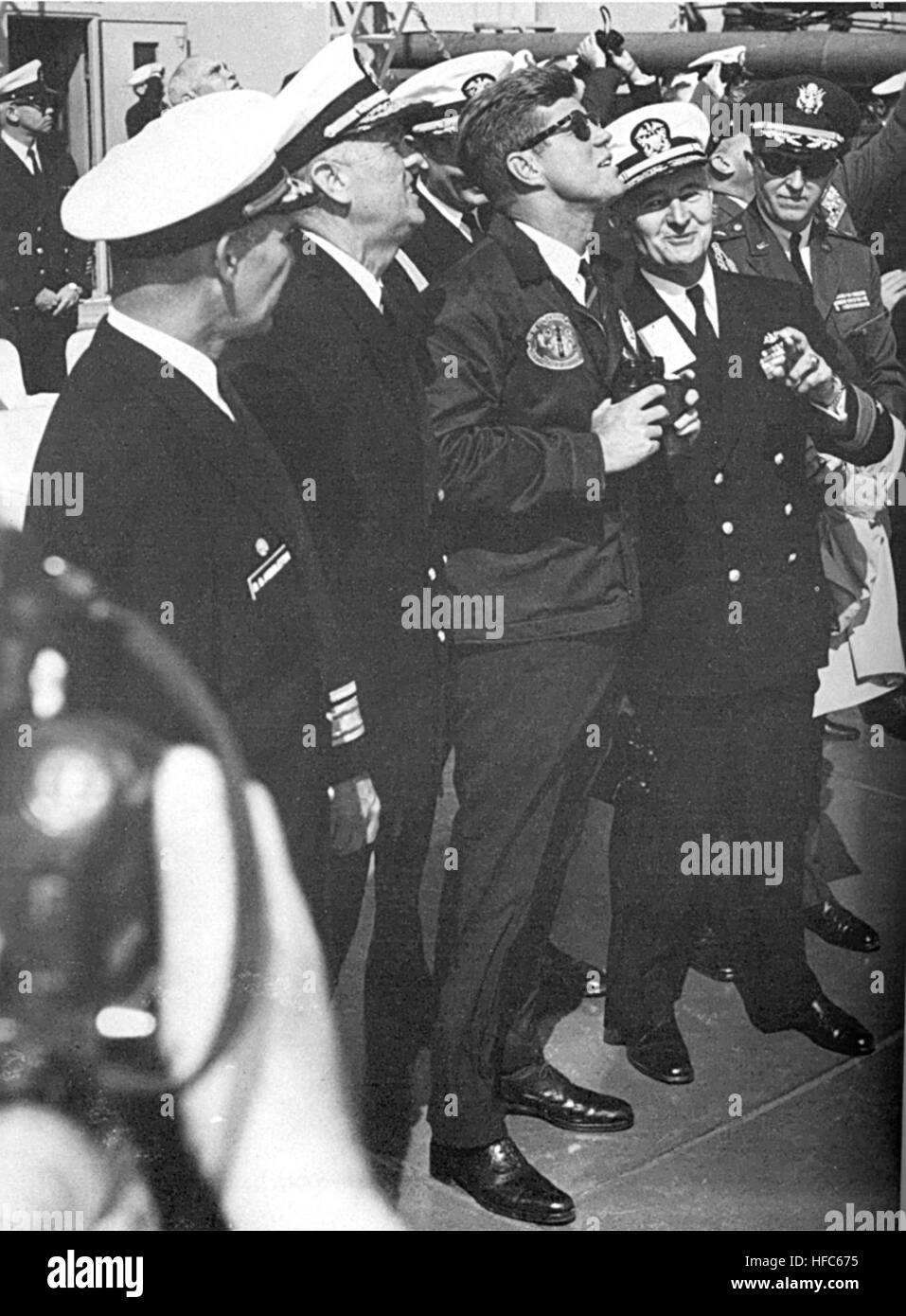 John F Kennedy aboard USNS Observation Island Stock Photo - Alamy