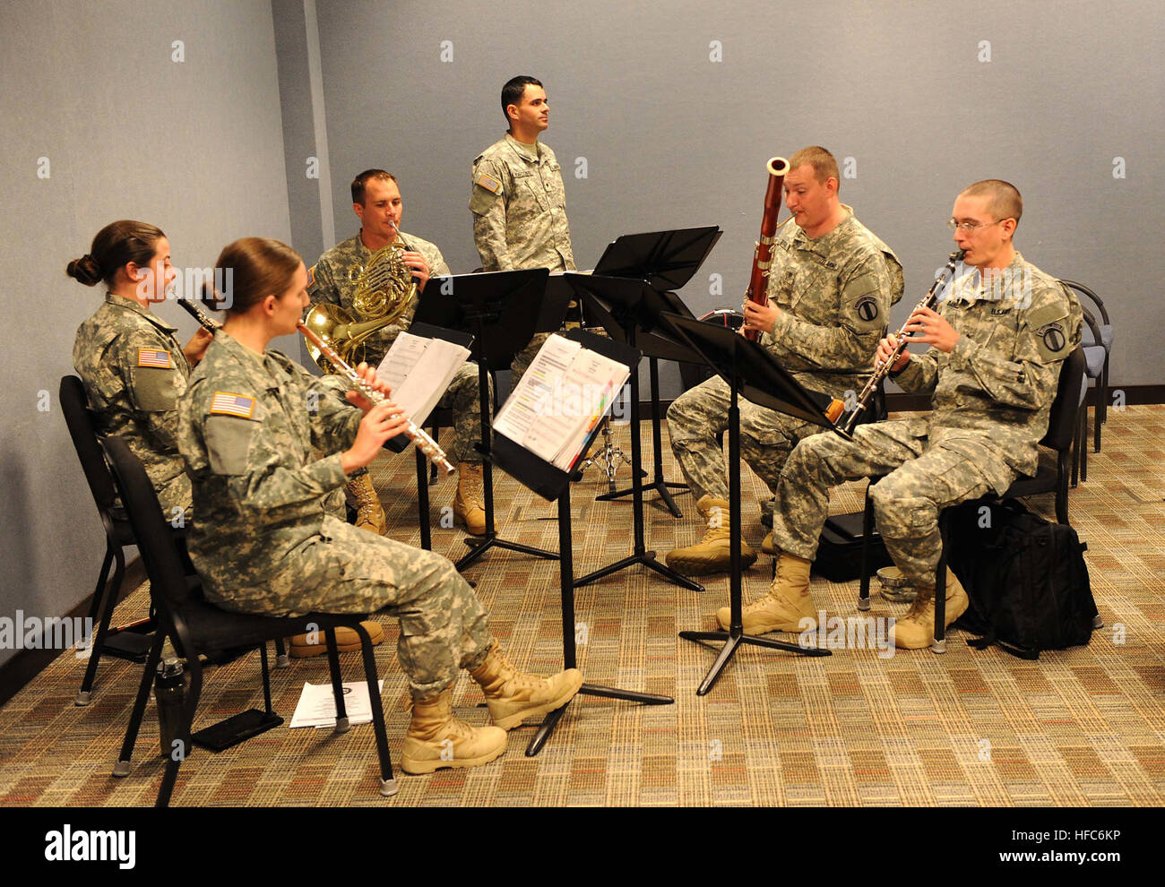 The U.S. Army Training and Doctrine Command Band plays the national ...