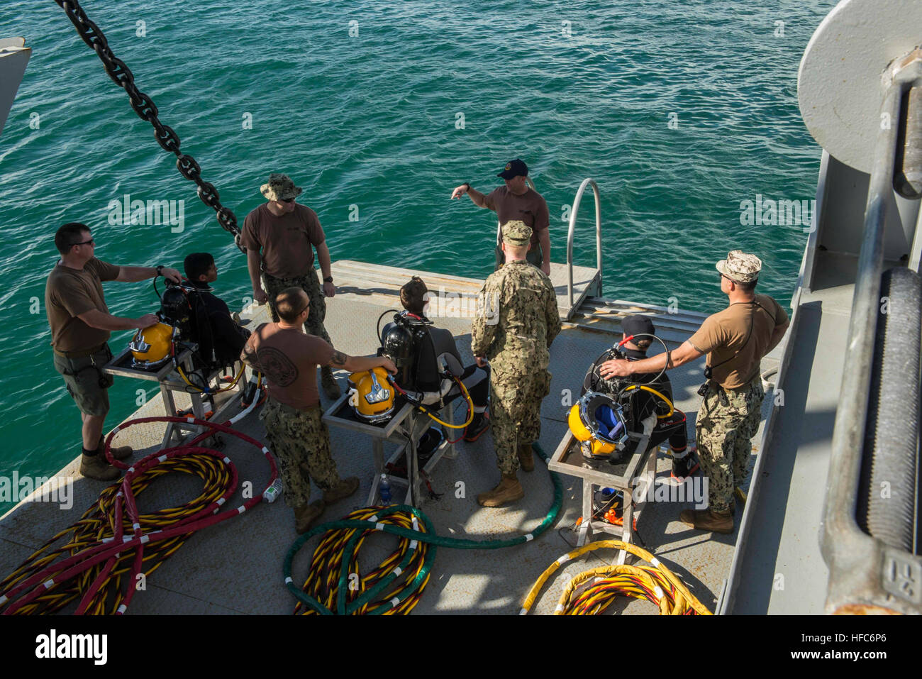 Seabee divers assigned to Underwater Construction Team One (UCT ONE ...