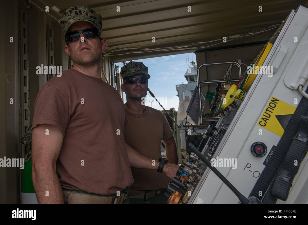 Lt. Josh Baker (left), Executive Officer of Underwater Construction ...