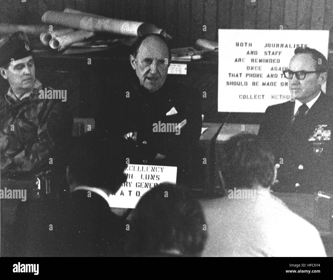 Joseph Luns on HMS Ark Royal (R09) in September 1978 Stock Photo - Alamy