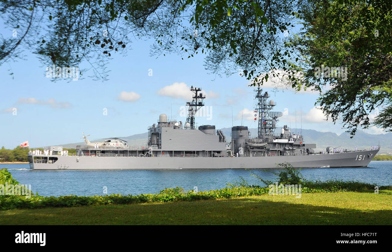 The Japan Maritime Self-Defense Force training squadron ship JS Asagiri ...