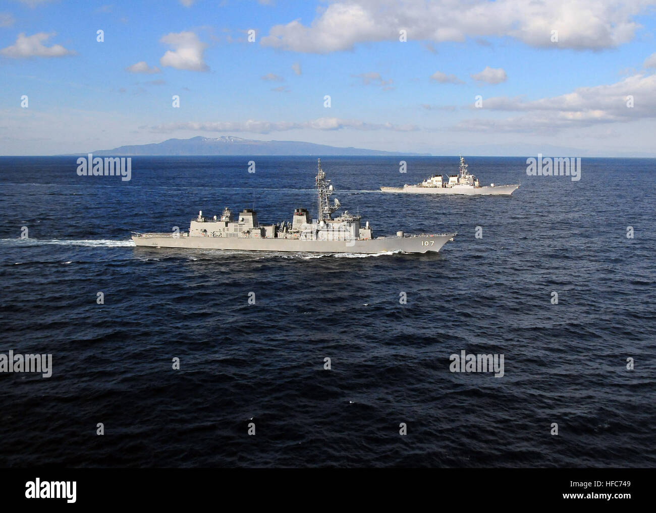 U.S. Guided-missile destroyer USS Curtis Wilbur (DDG 54) steams with ...