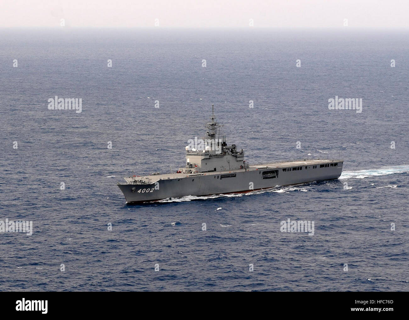 The Japanese dock landing ship JS Shimokita (LST 4002) operates during ...