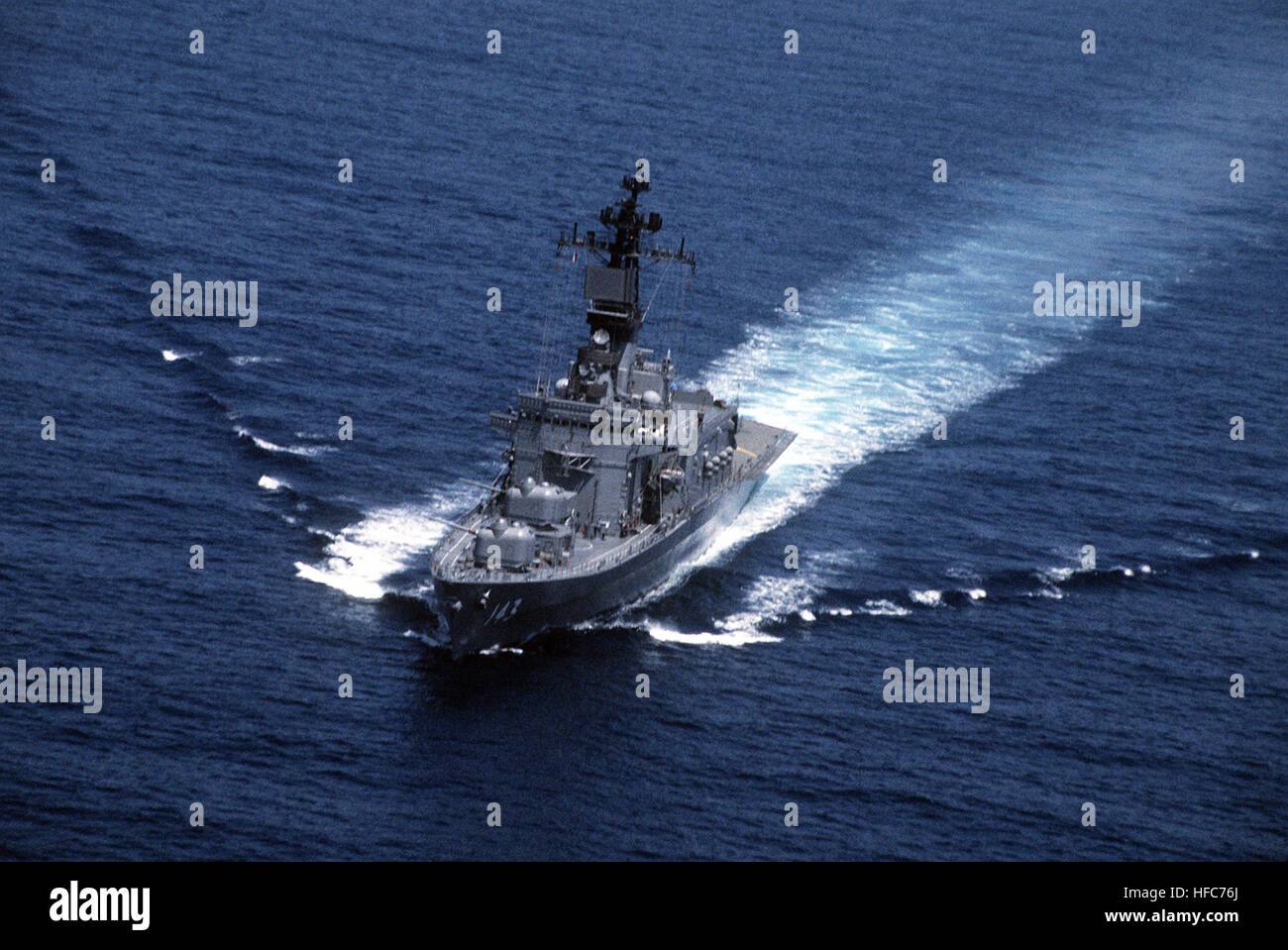 A port bow view of the Japanese destroyer SHIRANE (DD-143) underway. JS ...