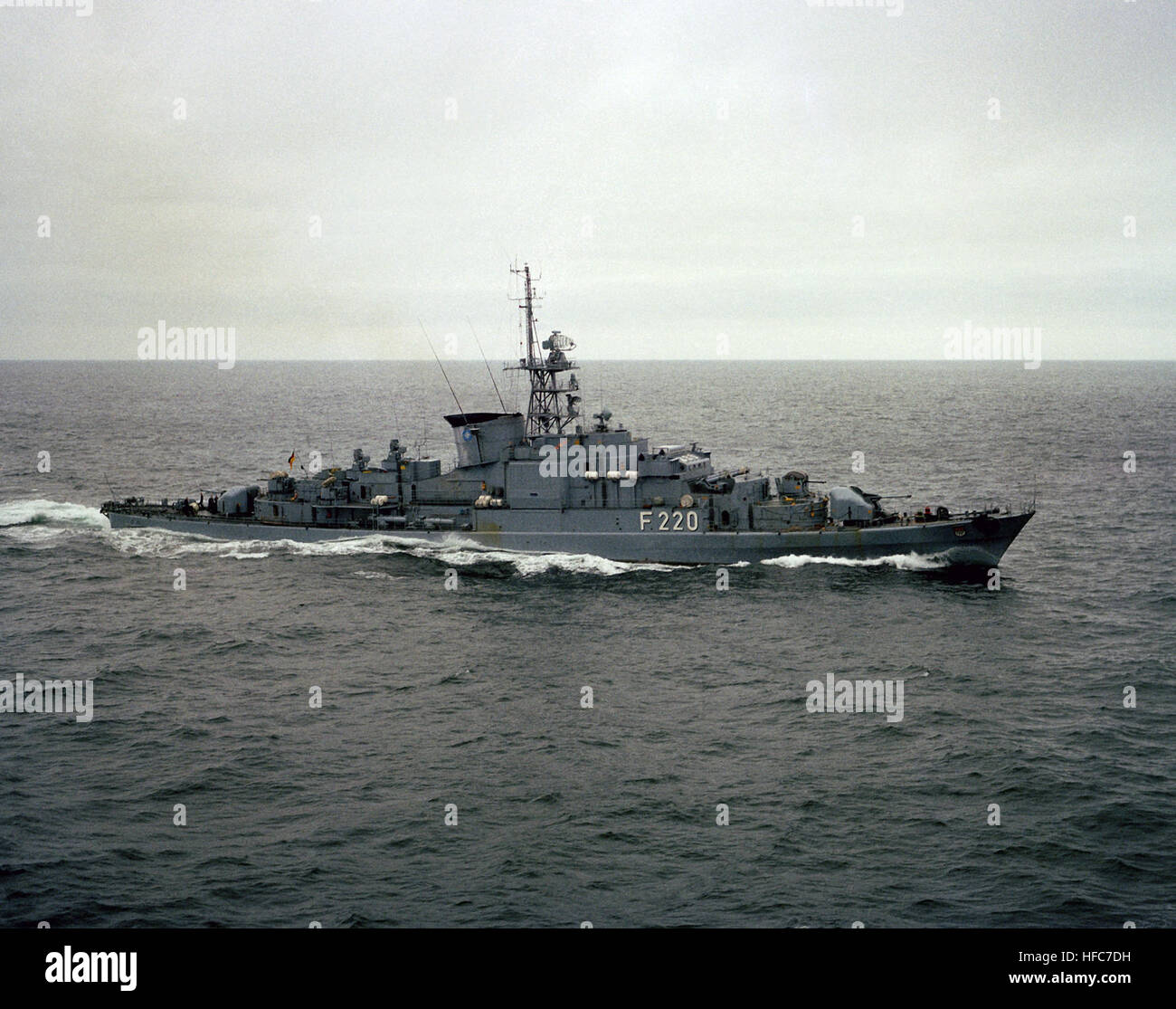 A starboard bow view of the West German frigate FGS KOLN (F 220 ...