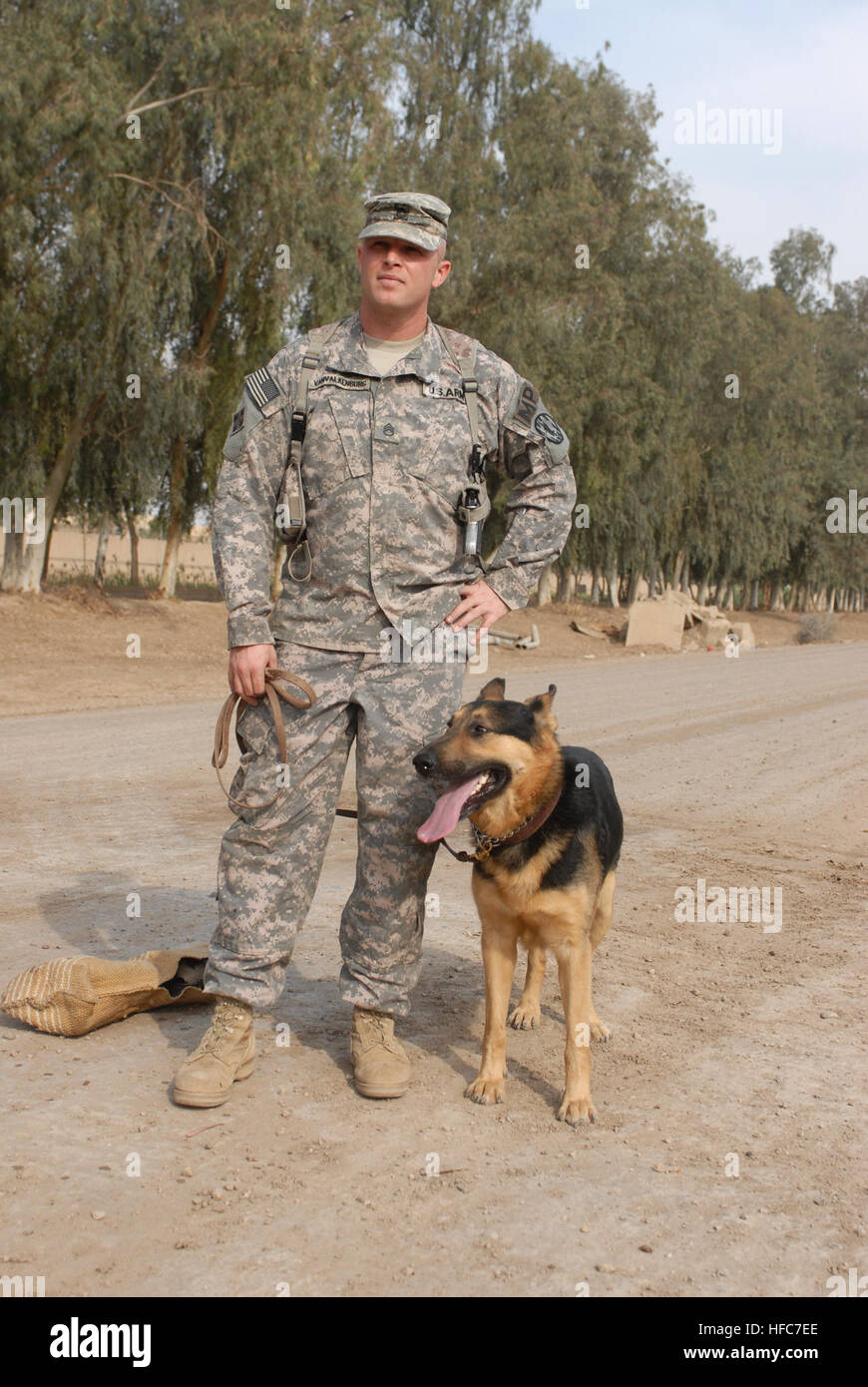 U.S. Army military working dog conducts scent and sight tracking ...