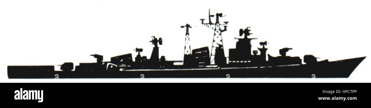 Kashin-class destroyer profile 1987 Stock Photo - Alamy
