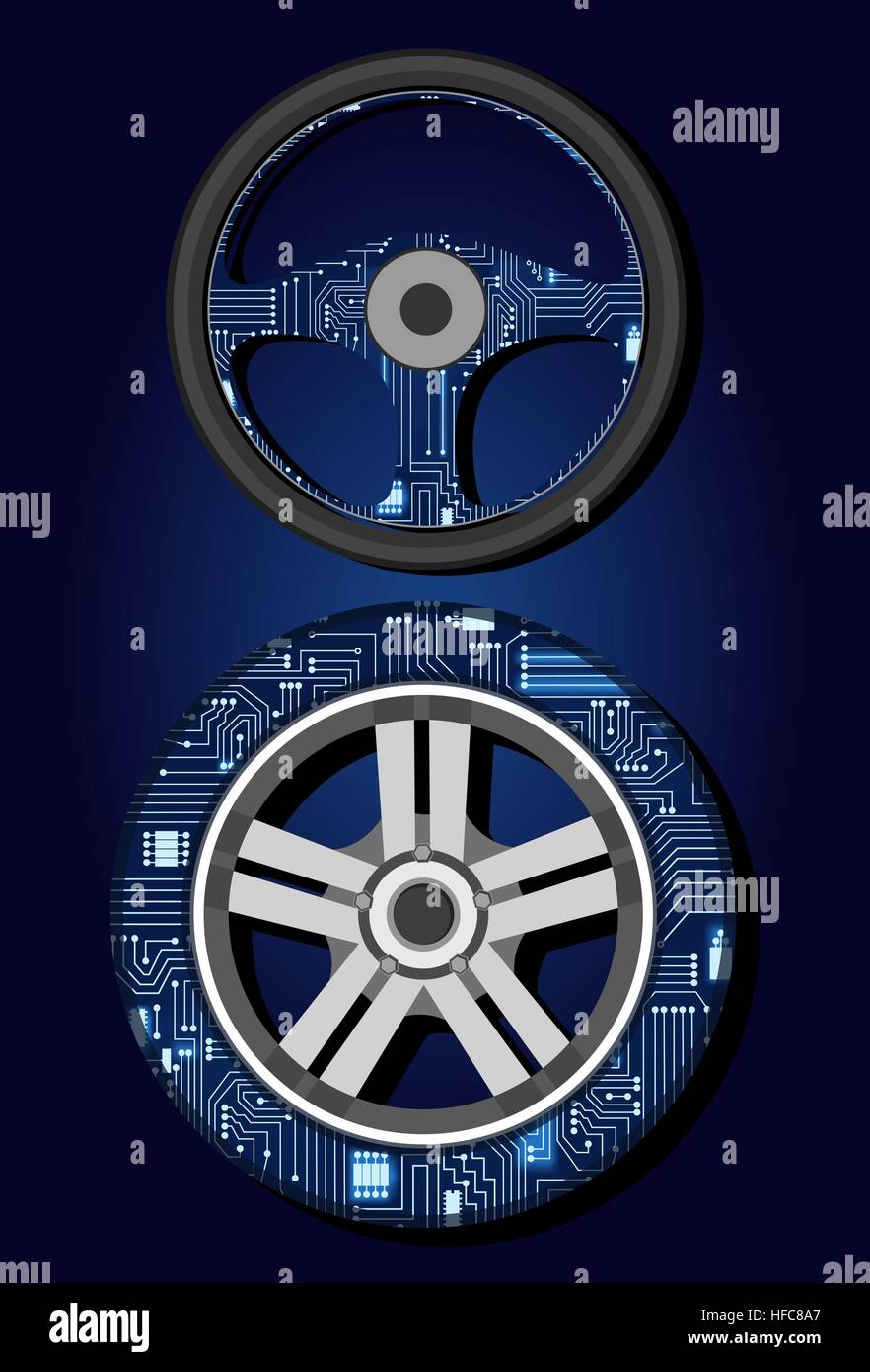 High tec high technology electronics Stock Vector Images - Alamy