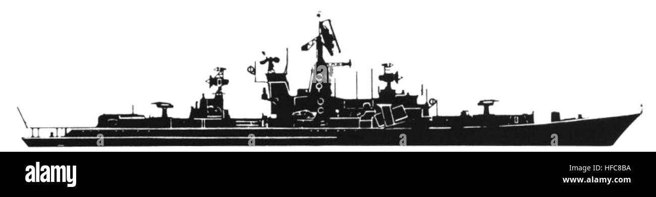 Kresta-II class cruiser profile 1986 Stock Photo - Alamy