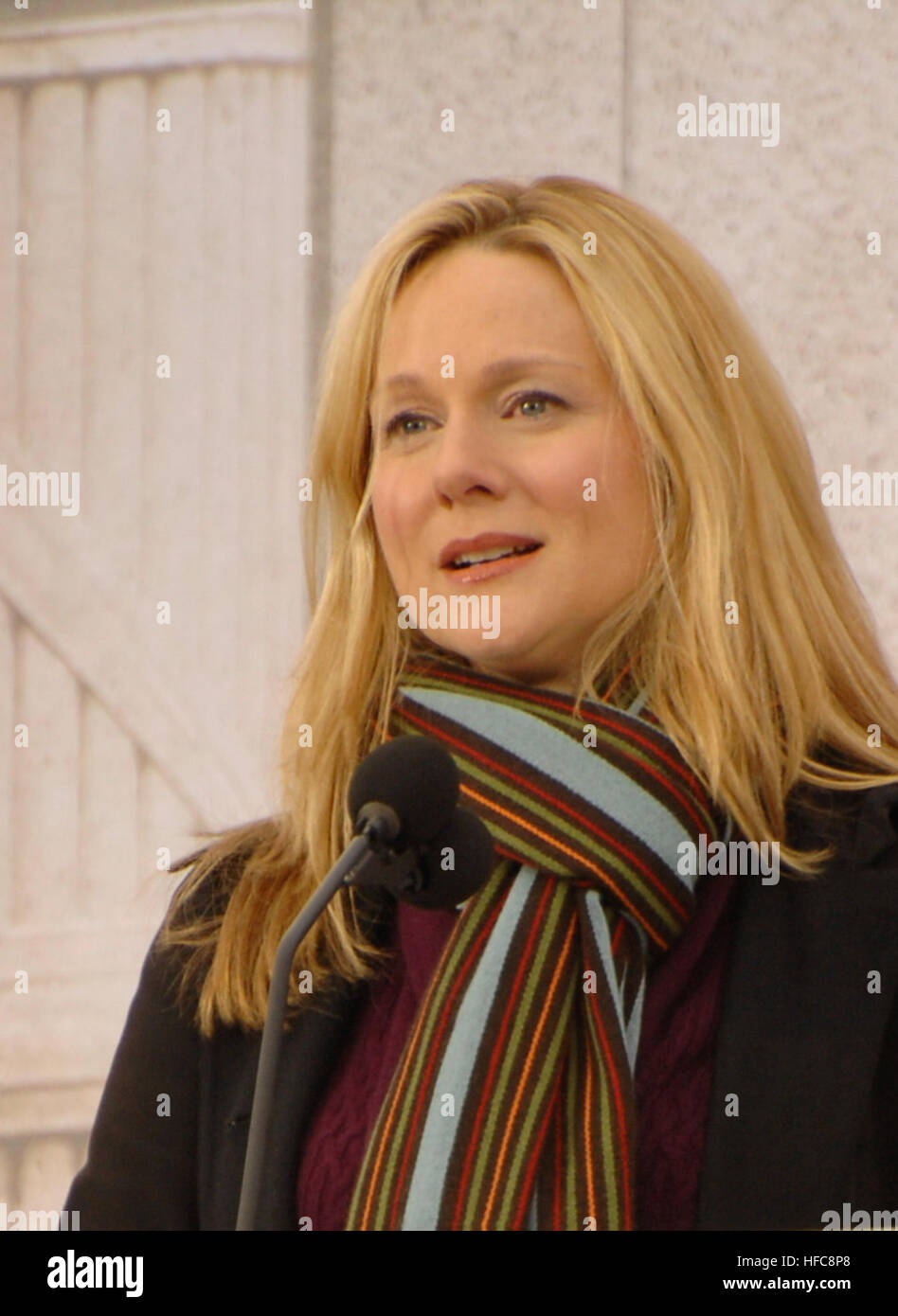 Laura Linney speaks at the Lincoln Memorial on the National Mall in ...