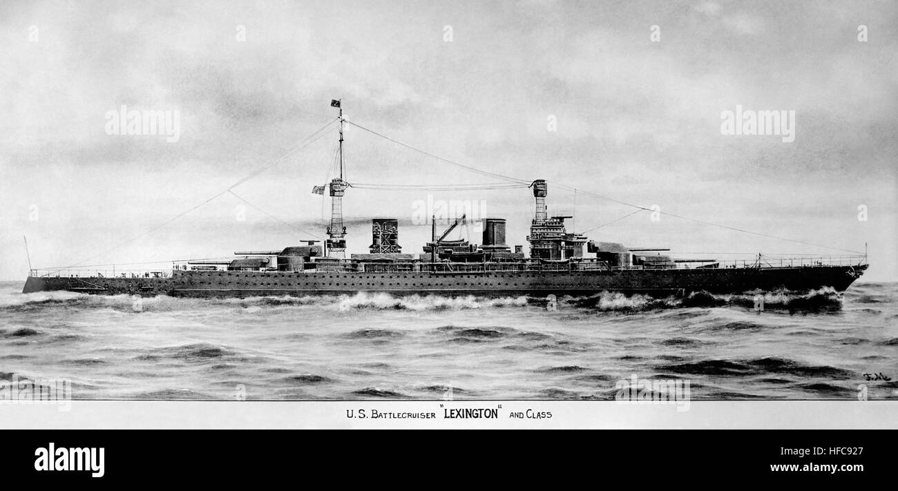 Lexington class battlecruiser2 Stock Photo - Alamy