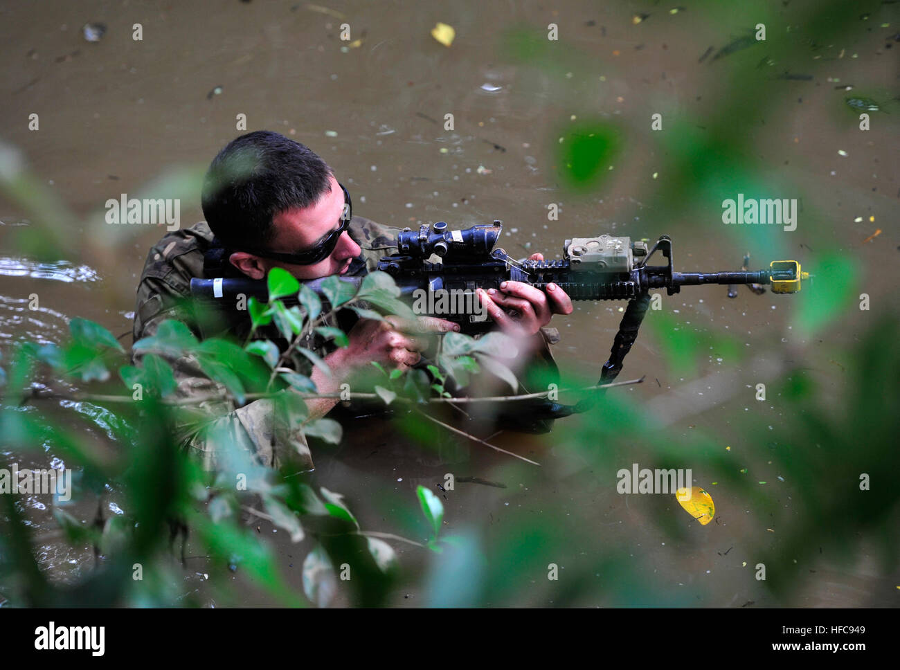 A Student at the 25th Infantry Division Lightning Academy's Jungle ...