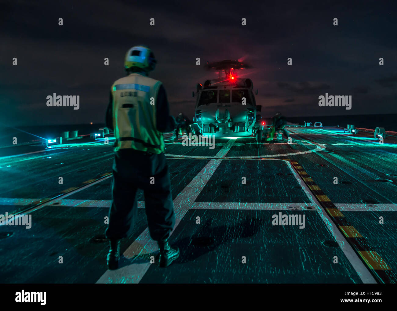150430-N-VO234-393 SOUTH CHINA SEA (April 30, 2015) Sailors assigned to ...