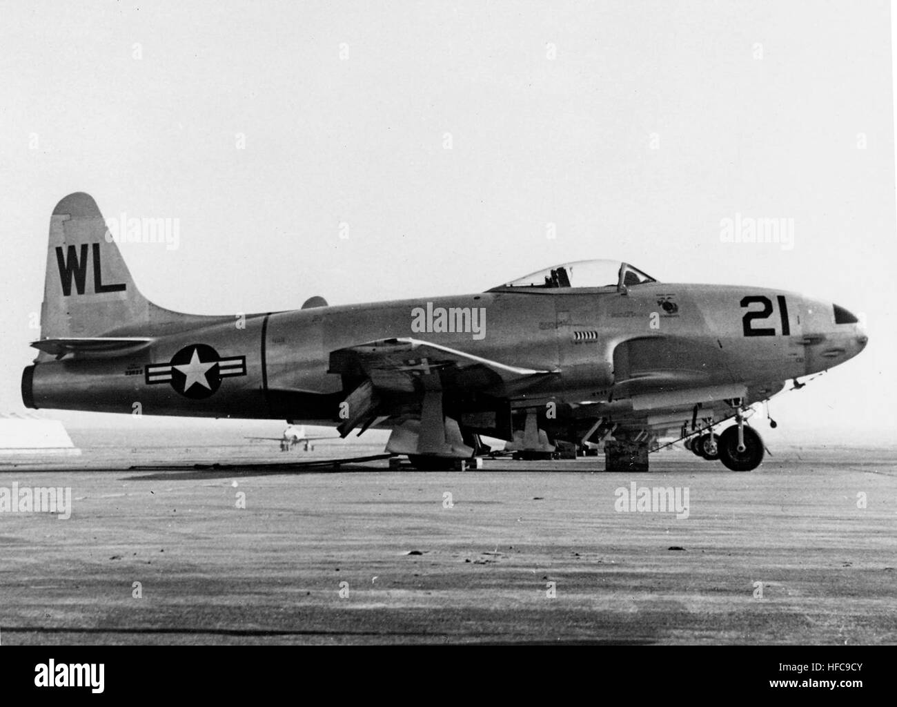 Lockheed TO-1 Shooting Star VMF-311 parked c1948 Stock Photo - Alamy