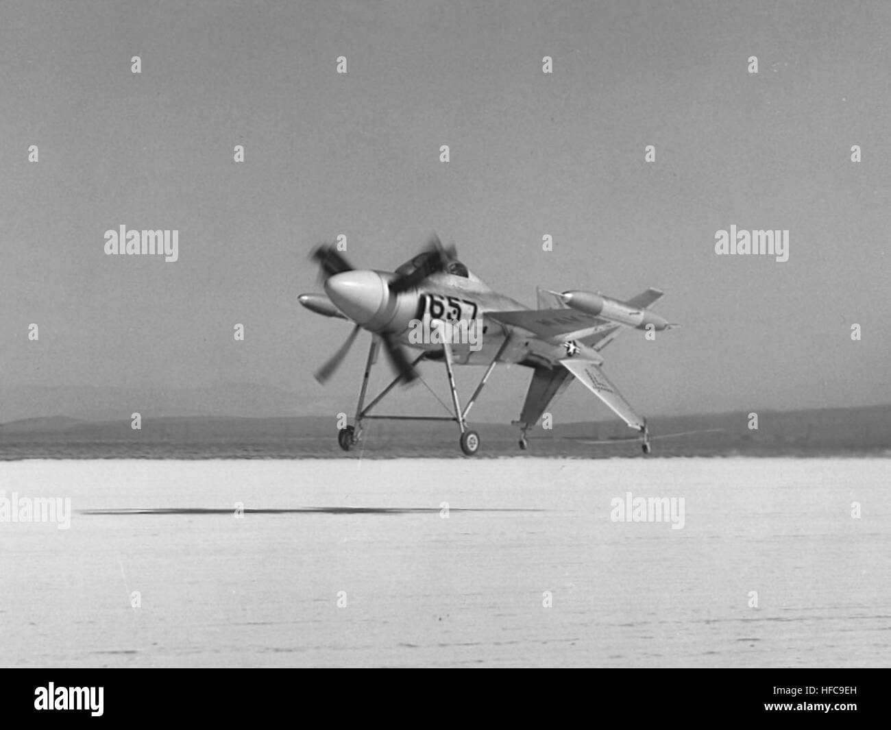 Lockheed XFV-1 in flight over the desert 1954 Stock Photo - Alamy
