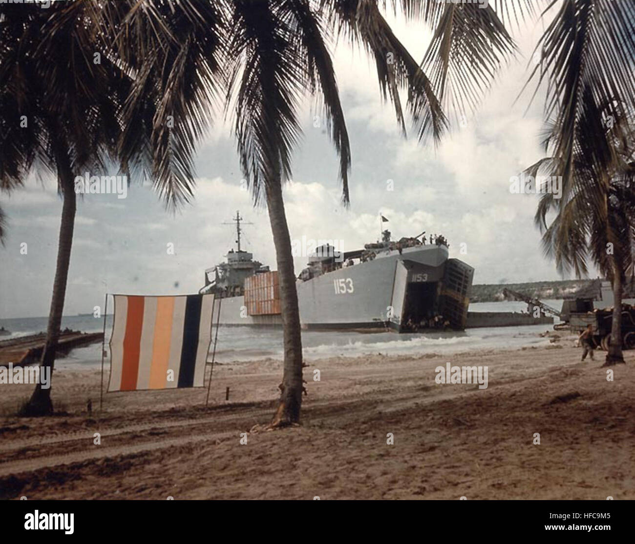LST-1153 beached at Guantanamo Bay 1947 Stock Photo - Alamy