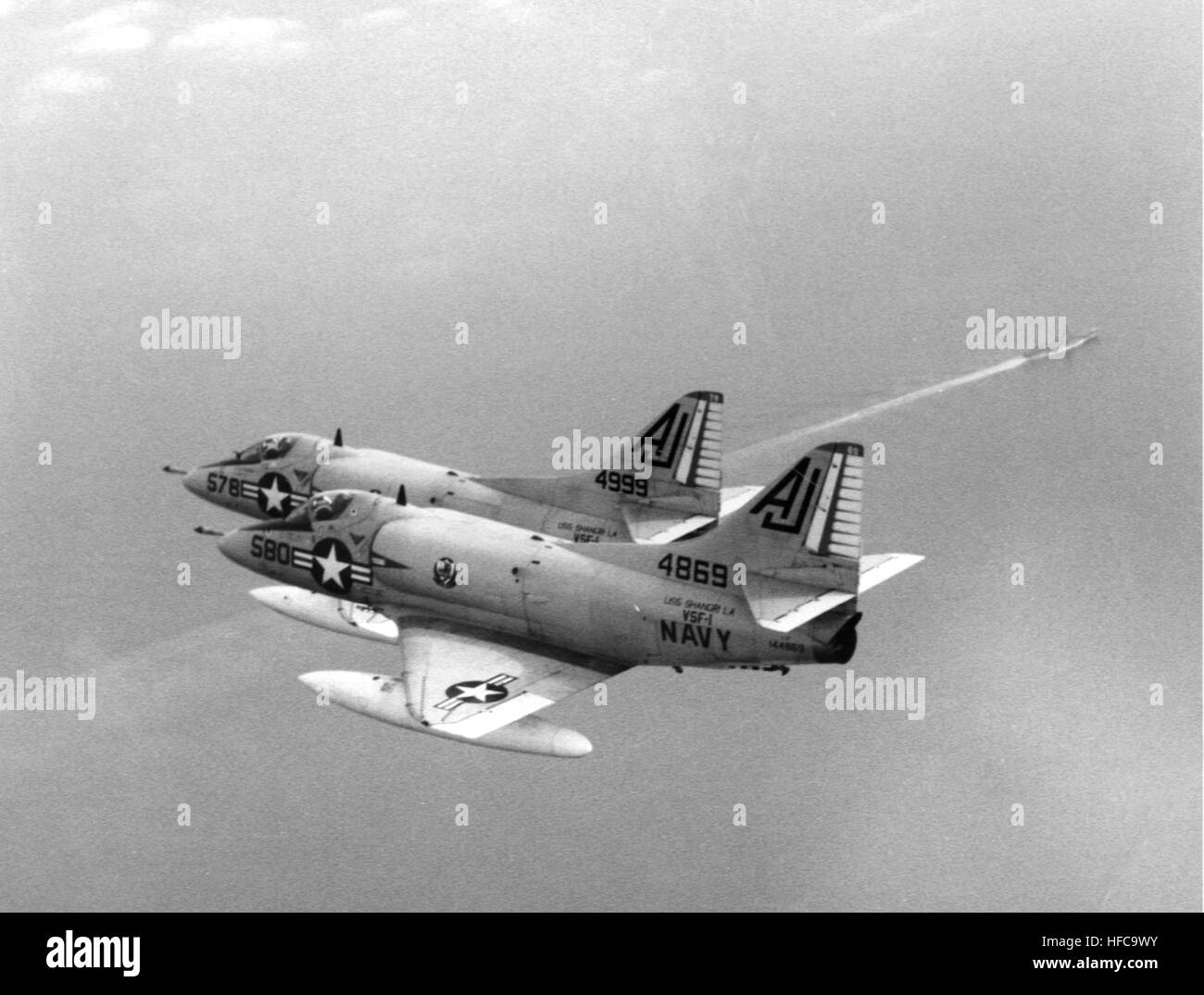 A-4Bs of VSF-1 over USS Shangri-La (CVA-38) c1967 Stock Photo - Alamy