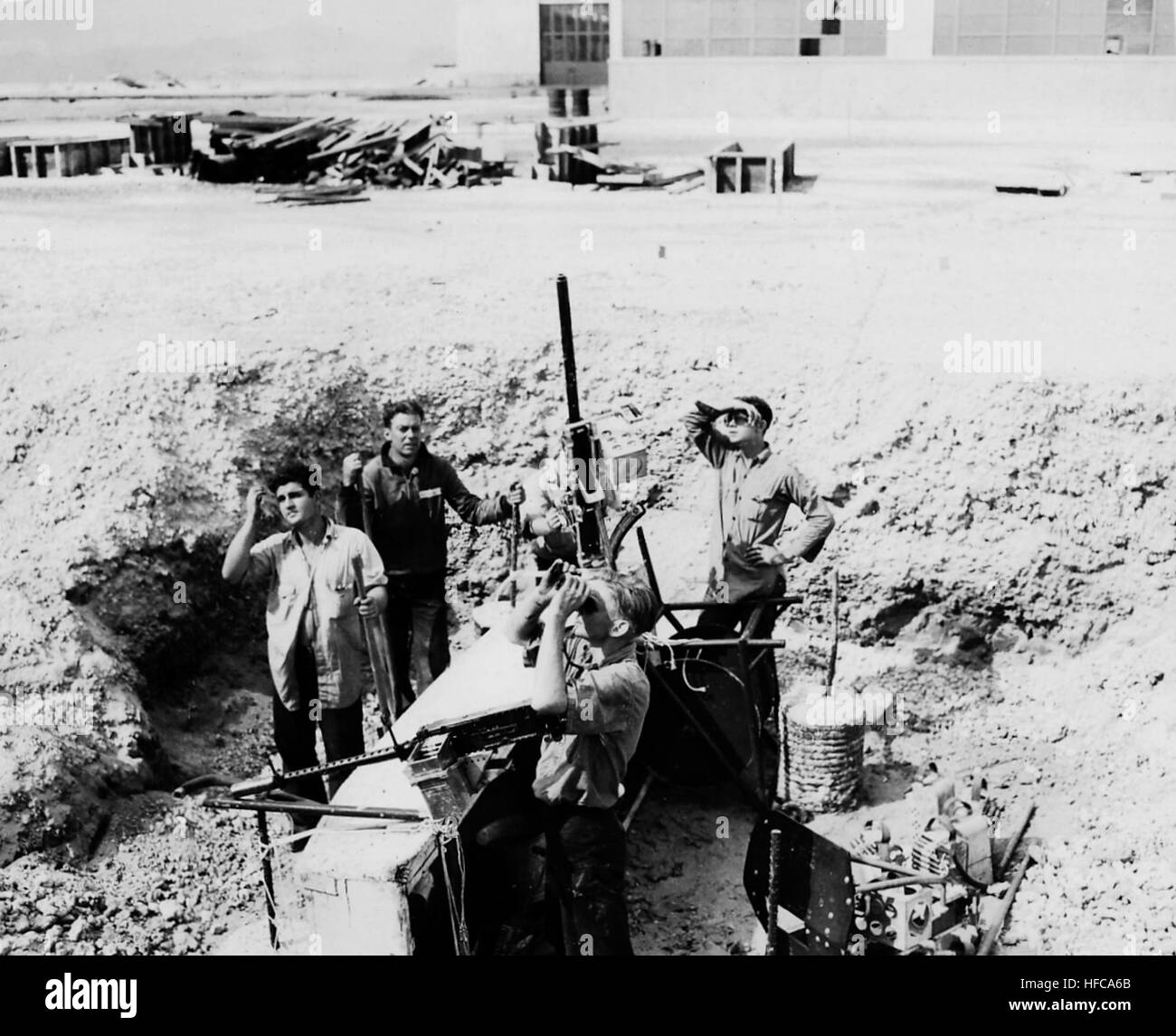 Machine gun pit at NAS Kaneohe 1941 Stock Photo - Alamy