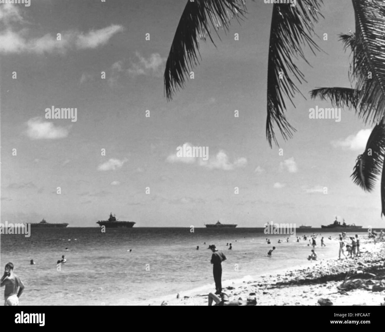 Majuro with warships circa in May 1944 Stock Photo - Alamy
