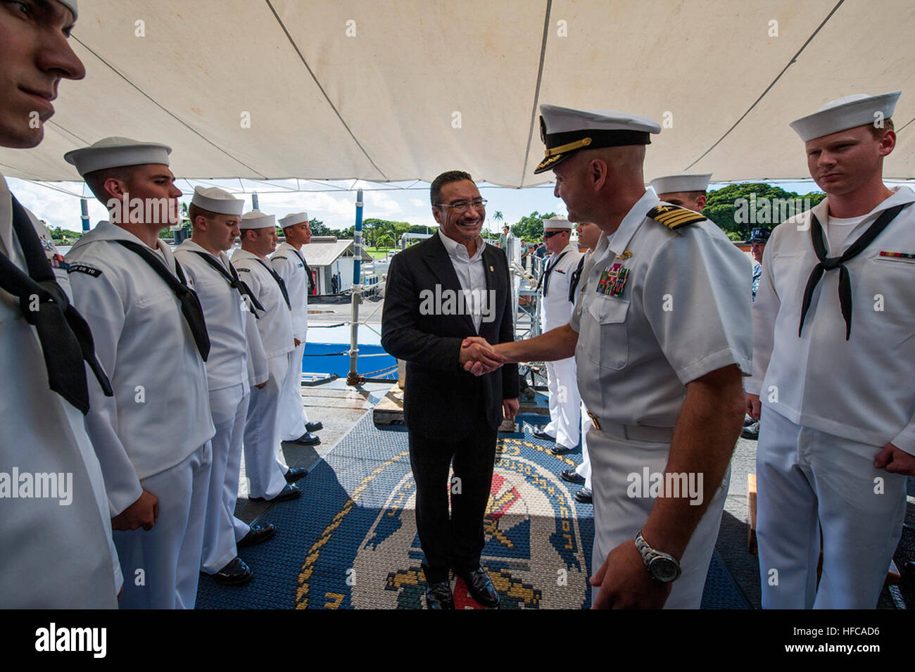 Capt. John S. Banigan, commanding officer of the guided-missile cruiser ...