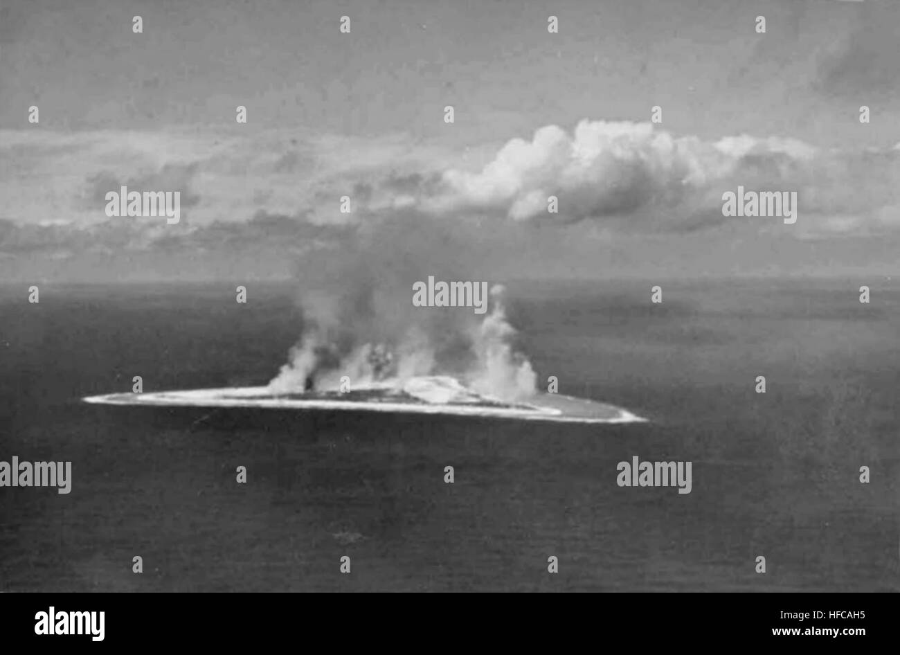 Marcus Island under attack 02 on 31 August 1943 Stock Photo - Alamy