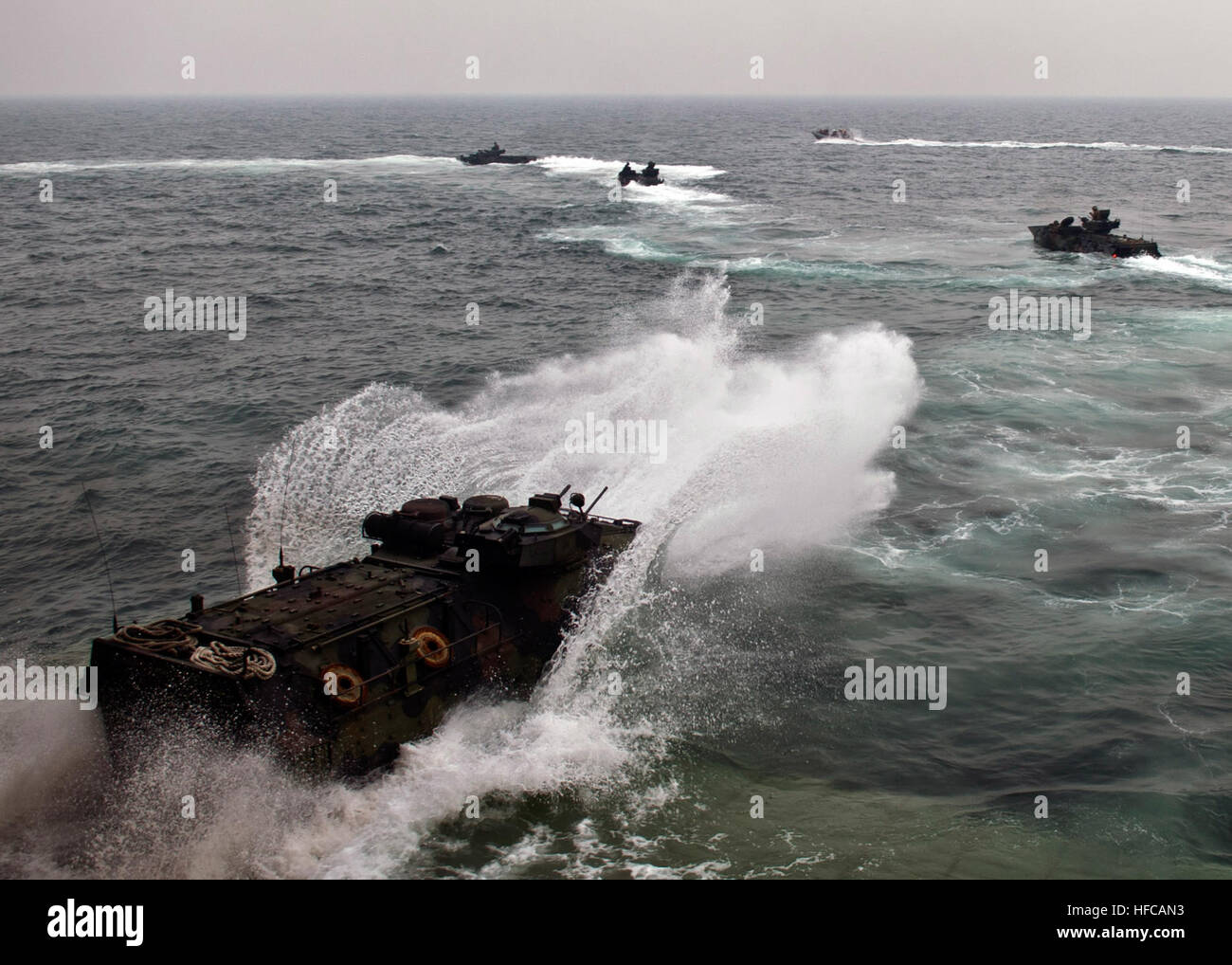 SOUTH CHINA SEA (Jun. 20, 2013) An amphibious assault vehicle exits the ...