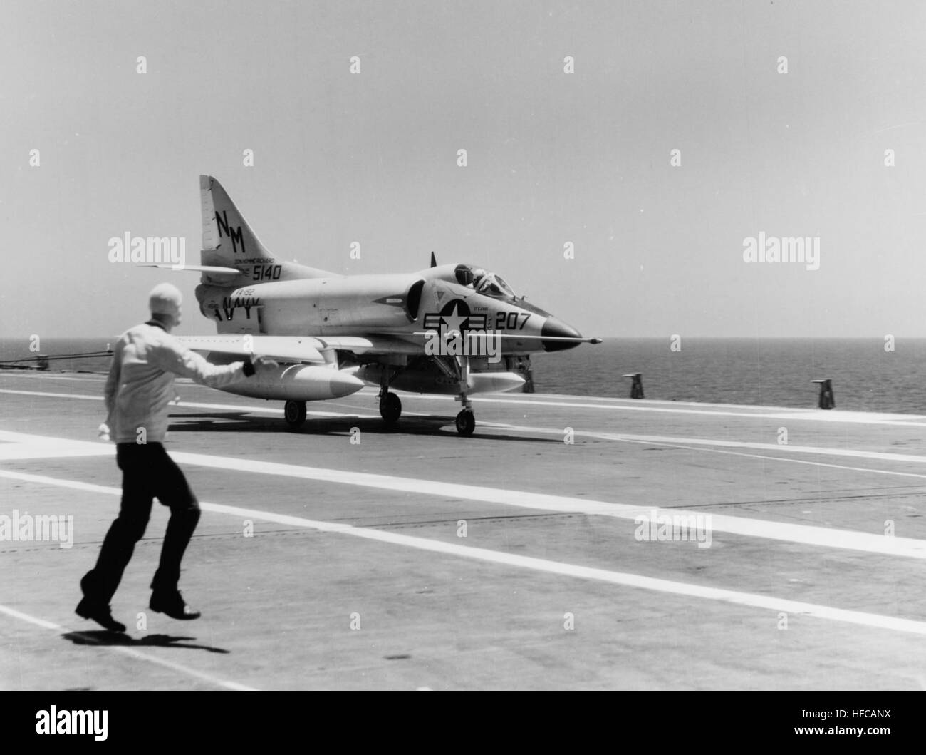 An A-4C Skyhawk assigned to VA-192 operates from USS Bennington (CVS-20 ...