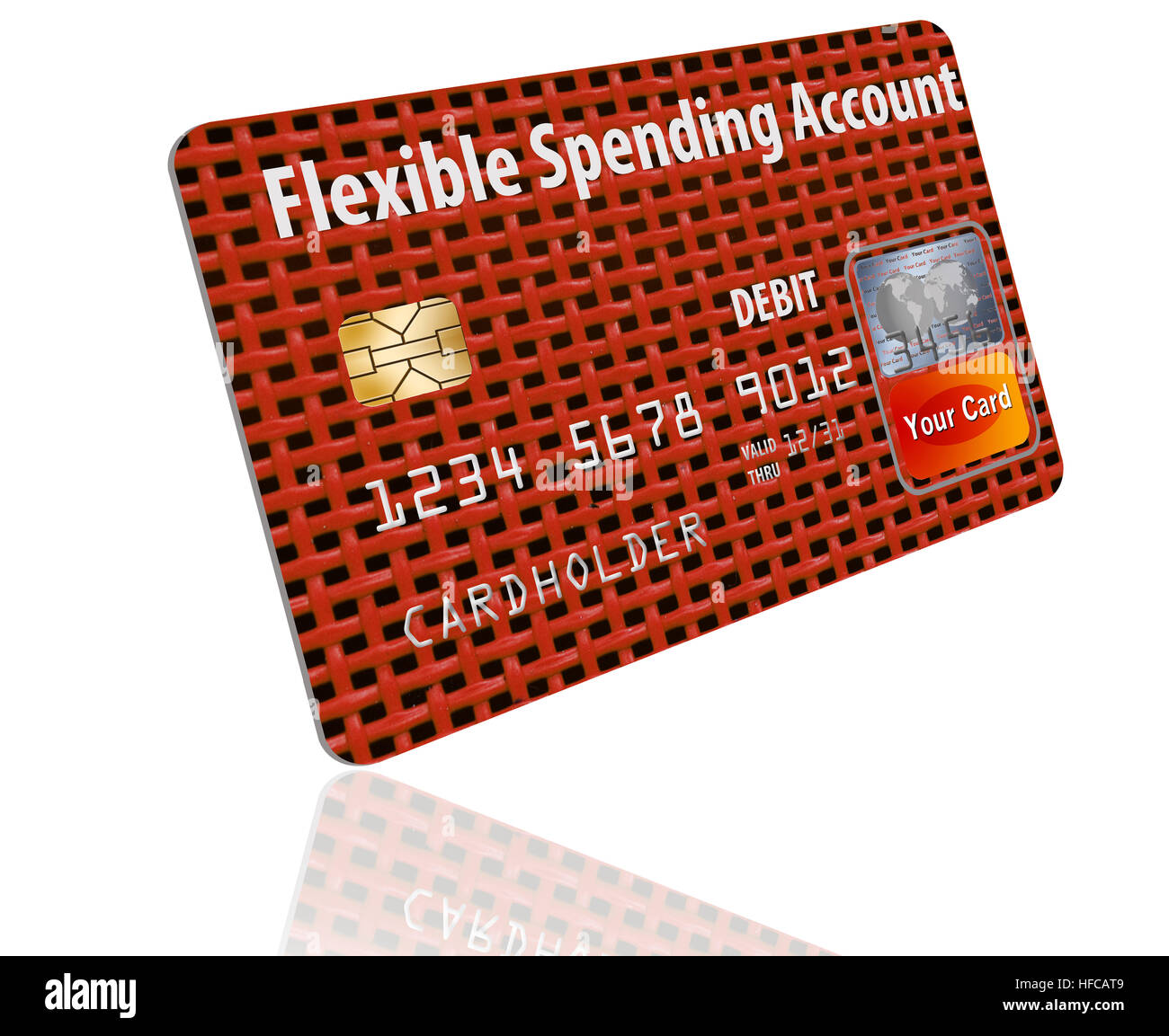 Flexible Spending Account debit card that is a mock card is seen here ...