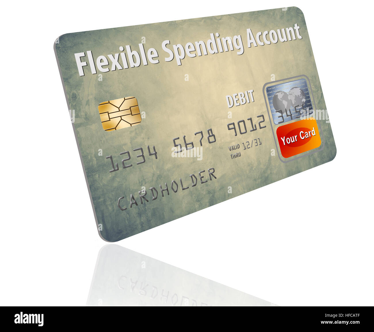 Flexible Spending Account debit card that is a mock card is seen here ...