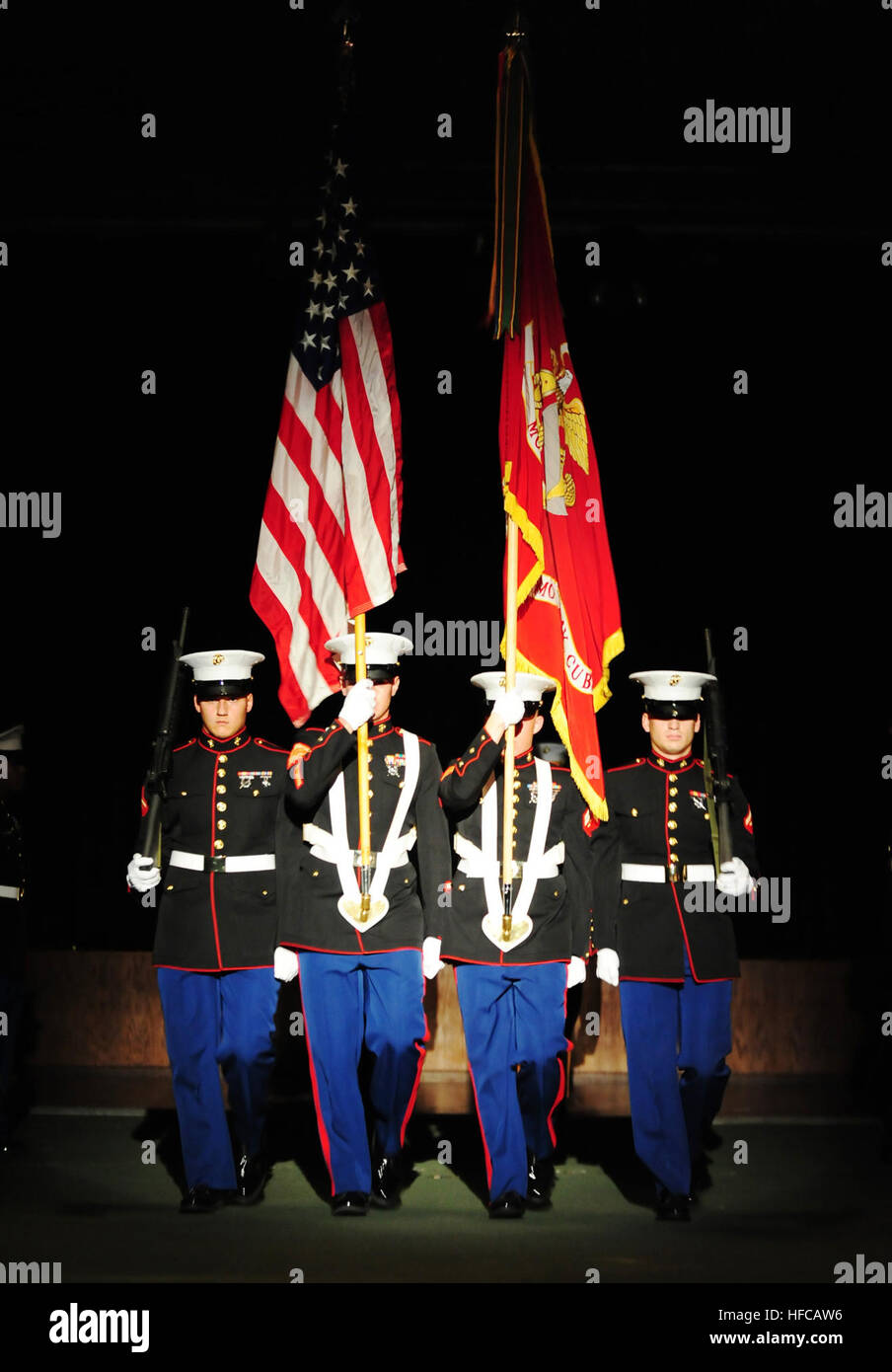 Marine Color Guard renders colors at the 236th Marine Corps birthday ...