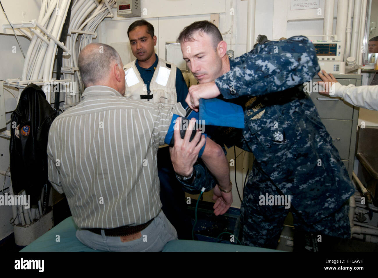 The amphibious assault ship USS Peleliu serves as a medical evaluation ...