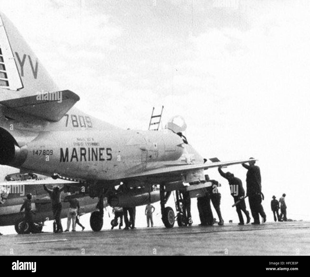 A-4C Skyhawk of H&MS-15 Det.N on USS Hornet (CVS-12) c1965 Stock Photo ...
