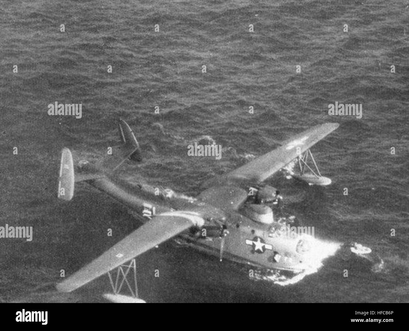 Martin PBM Mariner rescues pilot c1945 Stock Photo - Alamy