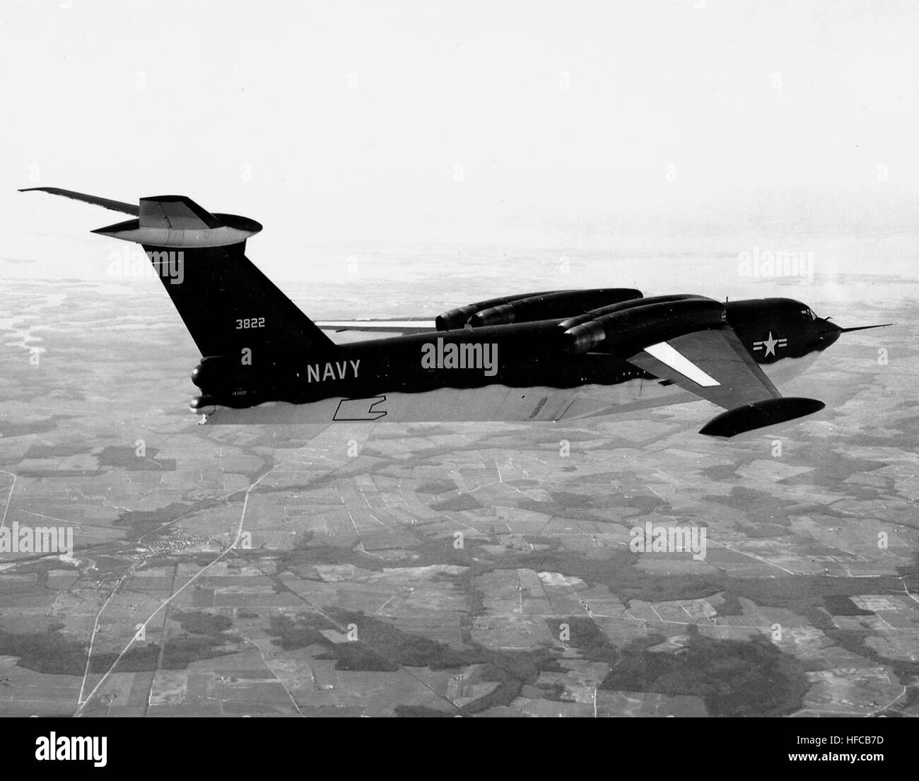 The Martin YP6M-1 Seamaster amphibious aircraft is in flight ...