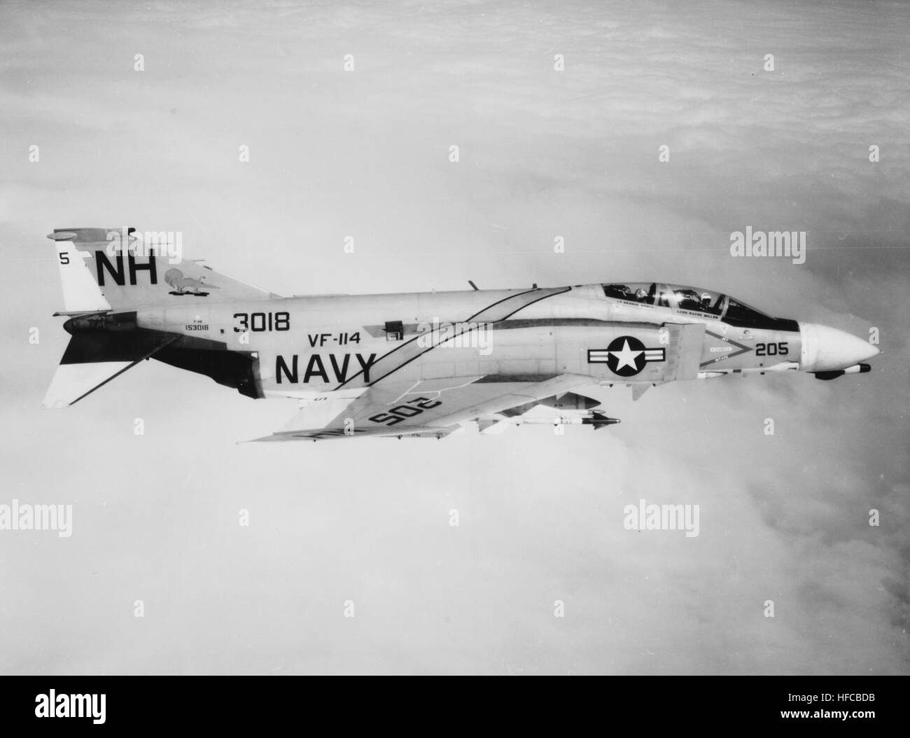 McDonnell F-4B Phantom II of VF-114 over Vietnam in 1968 Stock Photo ...