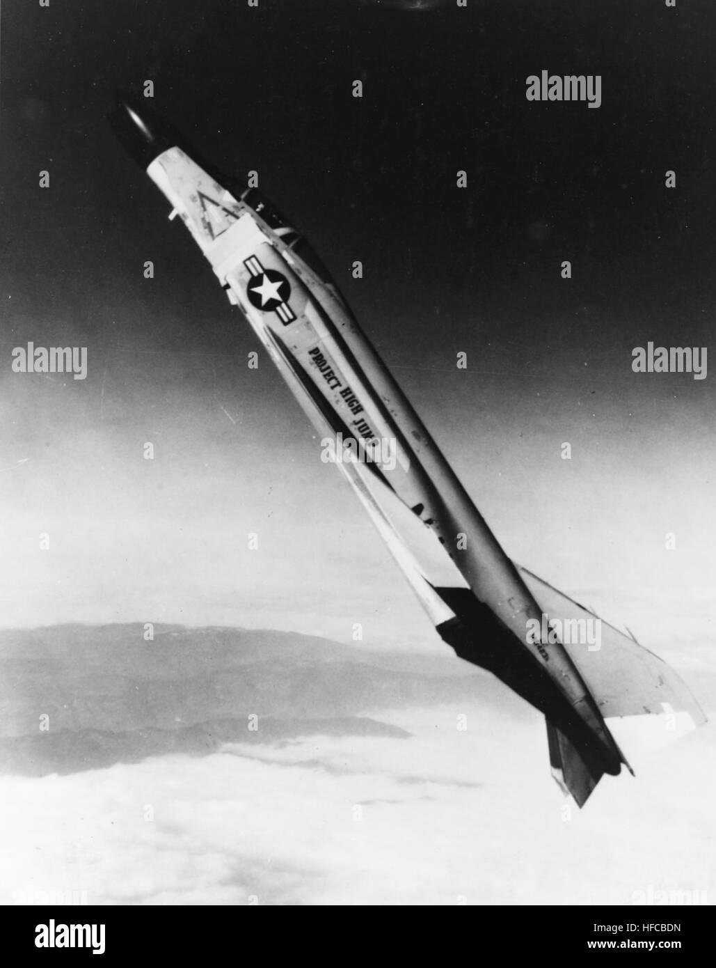 McDonnell F4H-1 Phantom II climbing during Project High Jump record ...
