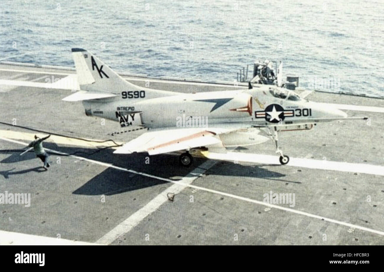 A-4C VA-34 on USS Intrepid (CVS-11) 1967 Stock Photo - Alamy