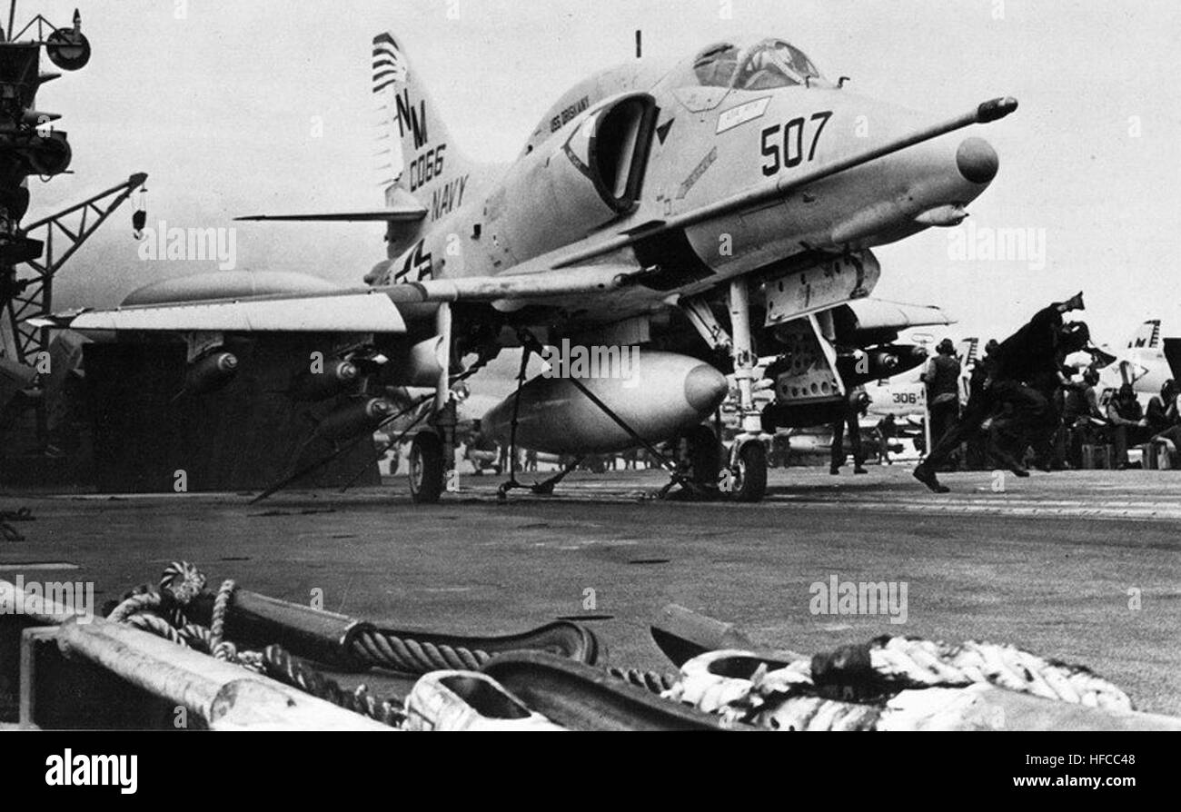 A-4E of VA-195 on USS Oriskany (CVA-34) 1969 Stock Photo - Alamy