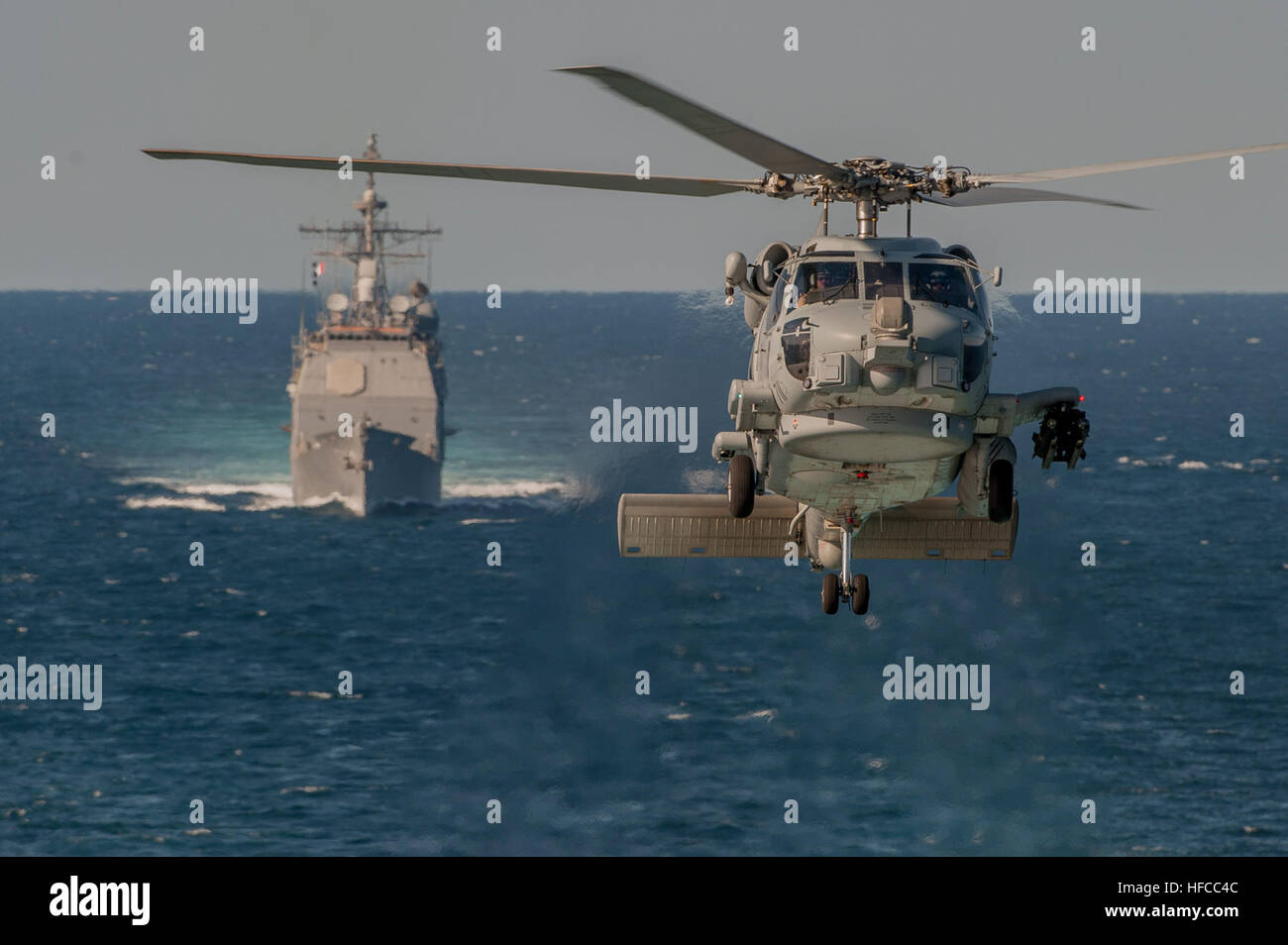 An MH-60R Seahawk helicopter assigned to the Swamp Foxes of Helicopter ...