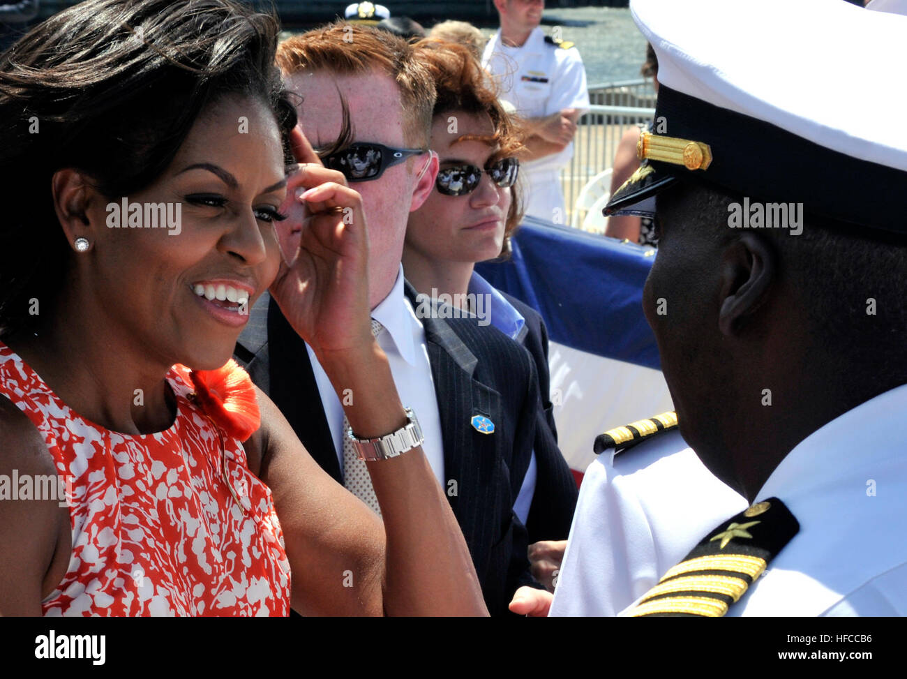 At Naval Station Norfolk, the First Lady delivers remarks thanking ...