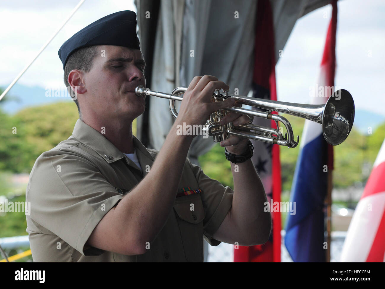 U.S. Navy musician 2nd Class Rick Baty, assigned to U.S. Navy Pacific ...