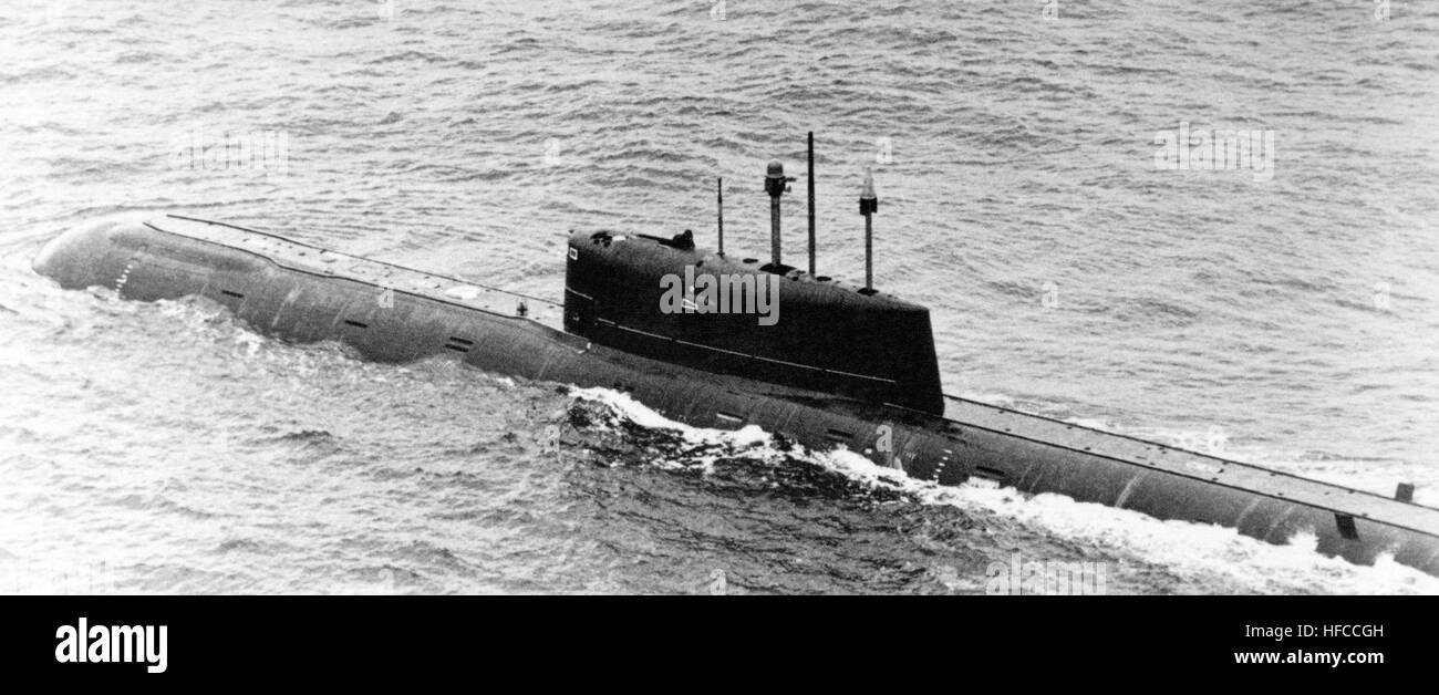 Nuclear powered soviet submarine Black and White Stock Photos & Images ...