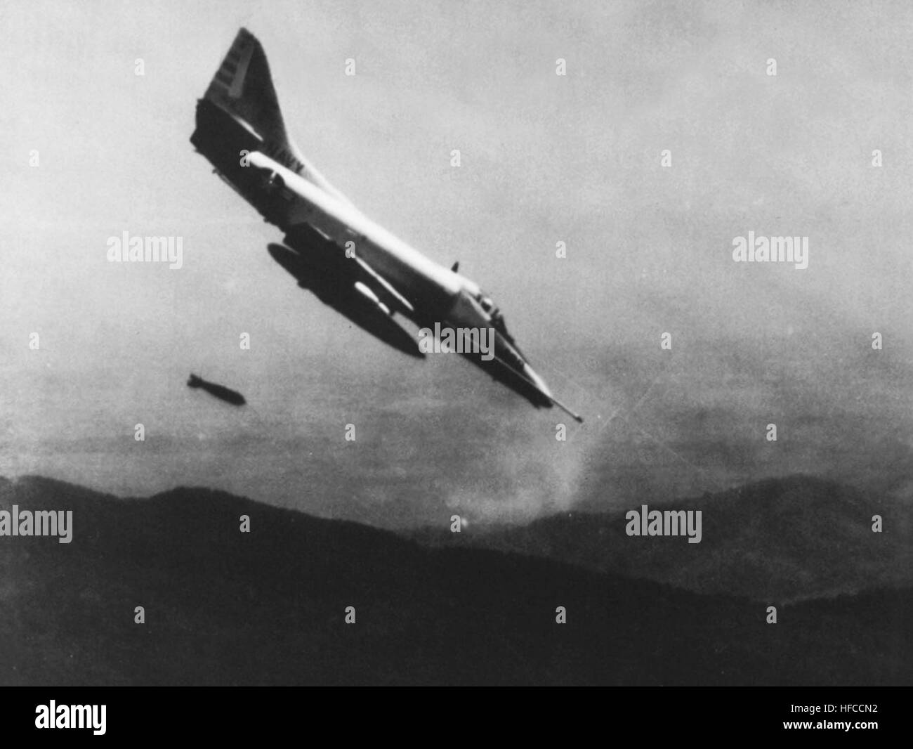A-4E Skyhawk of VA-56 drops bomb over Vietnam c1966 Stock Photo - Alamy