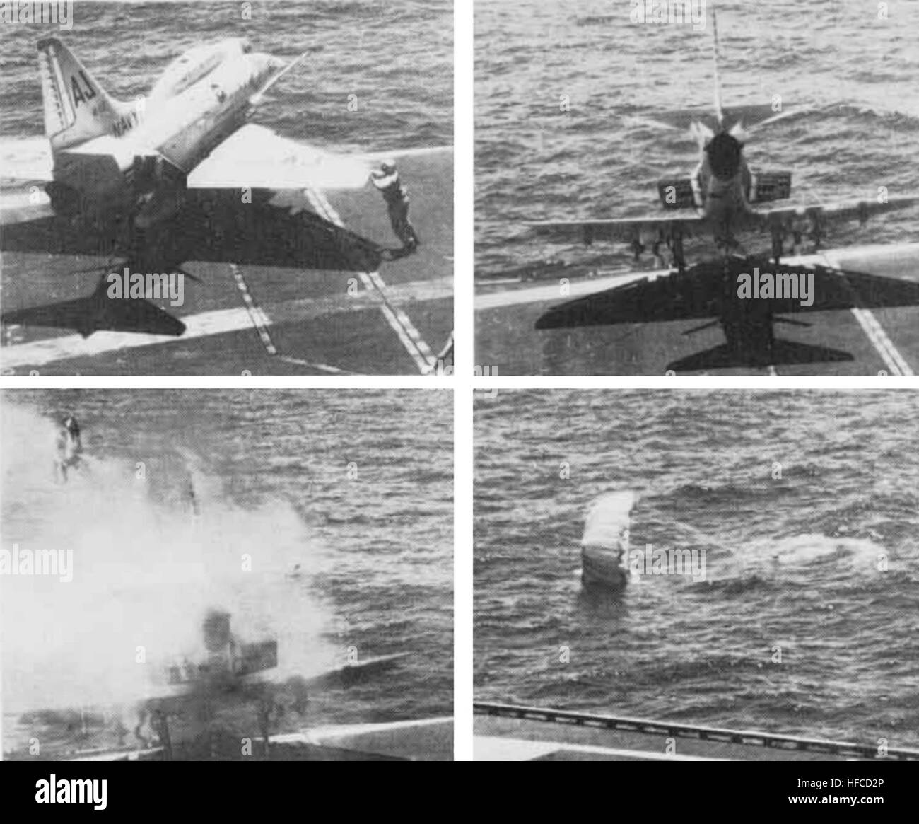 A-4E VA-152 accident USS Shangri-La (CVS-38) 1970 Stock Photo - Alamy